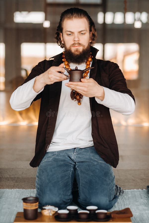 The Tea Master is Preparing To Hold a Tea Ceremony in the Interior ...