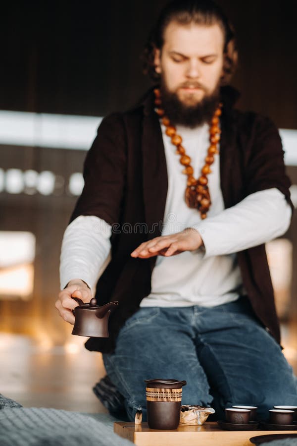 The Tea Master is Preparing To Hold a Tea Ceremony in the Interior ...