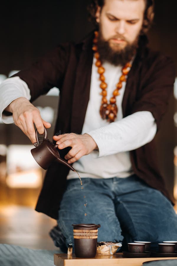 The Tea Master is Preparing To Hold a Tea Ceremony in the Interior ...