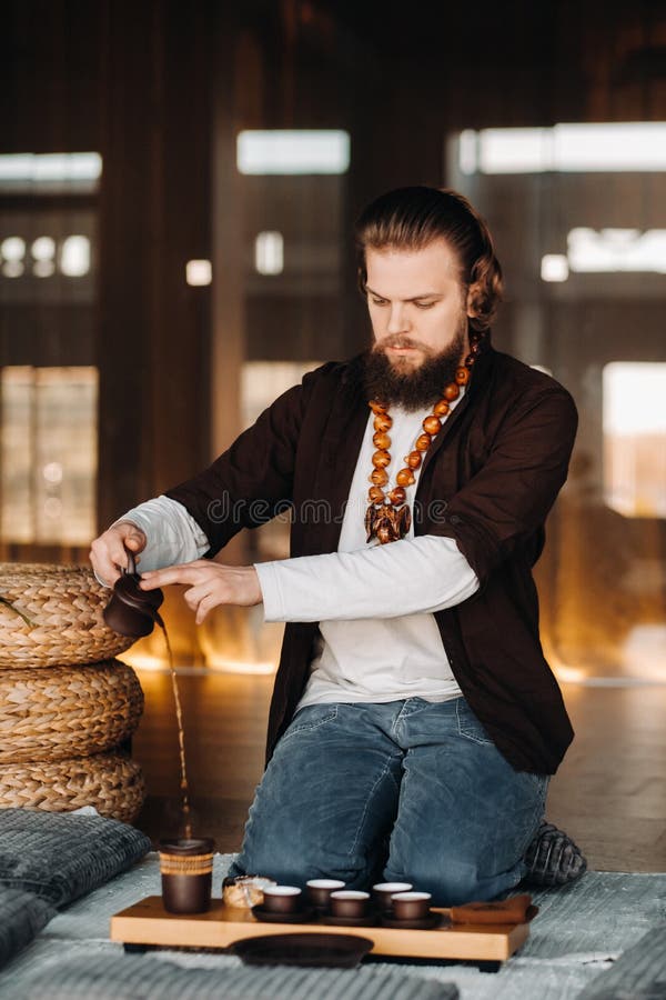 The Tea Master is Preparing To Hold a Tea Ceremony in the Interior ...