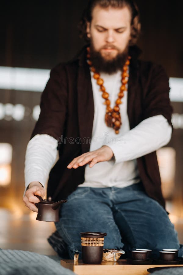 The Tea Master is Preparing To Hold a Tea Ceremony in the Interior ...
