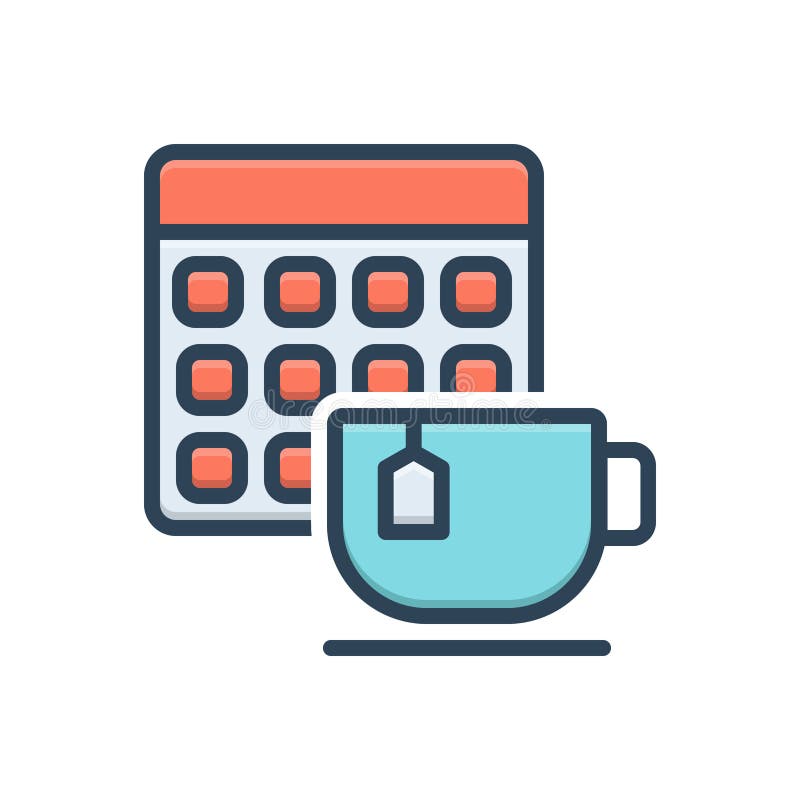 Color Illustration Icon for Tea Meeting Event Date, Agenda and Schedule ...