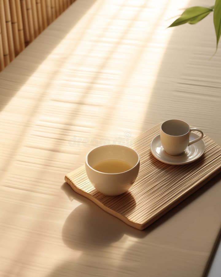 Tea in a Minimalist Japanese Style Room Stock Illustration ...