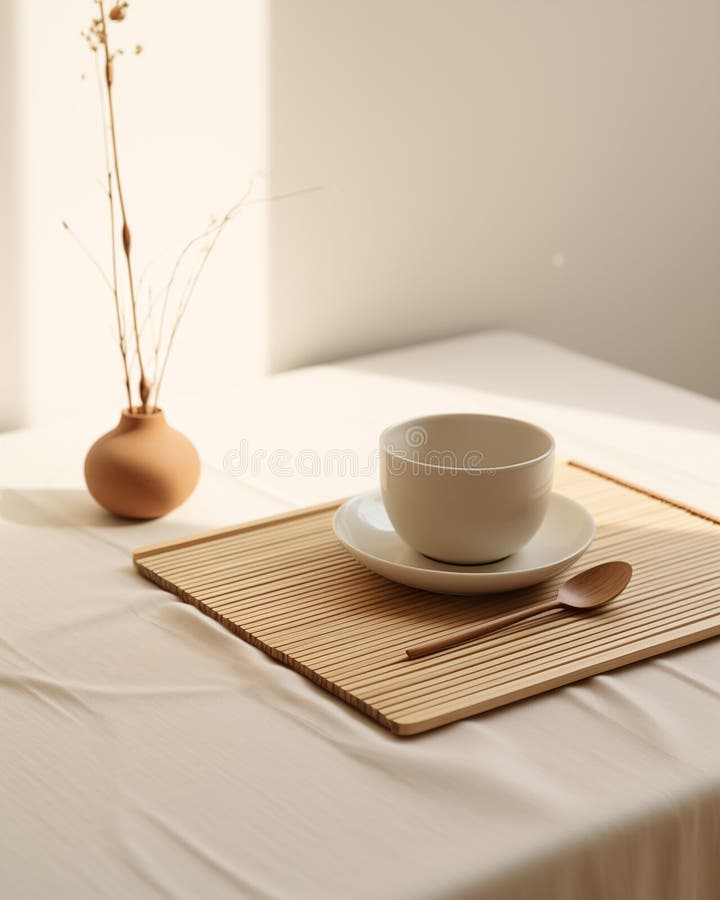 Tea on a Minimalist Table in a Minimalist Japanese Style Room Stock ...