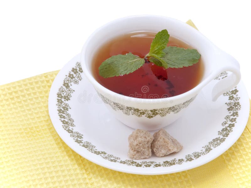 Tea with mint stock photo. Image of plate, detail, snack - 17468118
