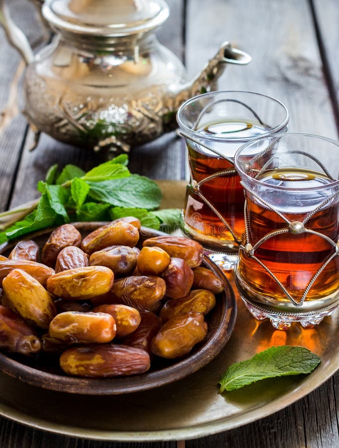 Arab tea and dates stock photo. Image of arabia, dates - 1300372