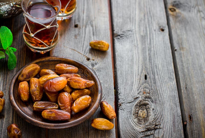 Tea with Mint in Arab Style on Wooden Table. Stock Photo - Image of ...