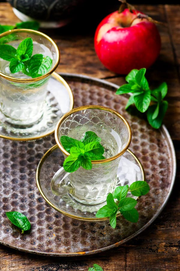 Tea with mint stock photo. Image of herbal, glass, mint - 71092478