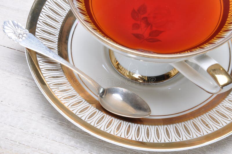 Tea in old cup stock photo. Image of nature, wood, relaxation - 47601246