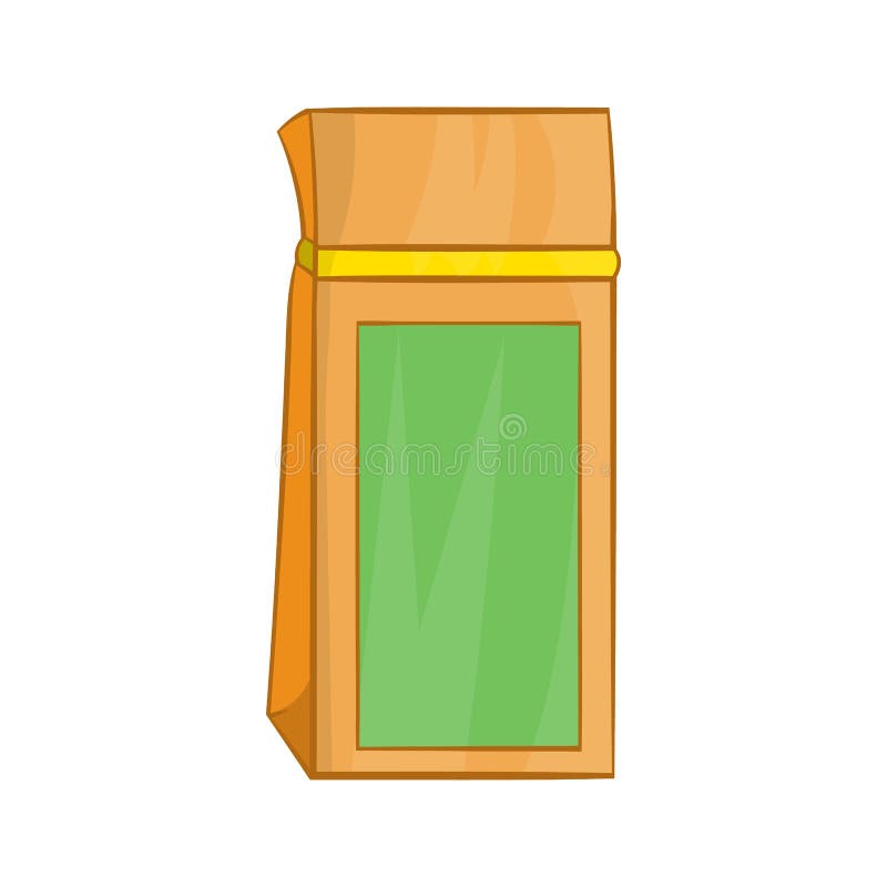 Tea Packed in a Paper Bag Icon, Cartoon Style Stock Illustration ...