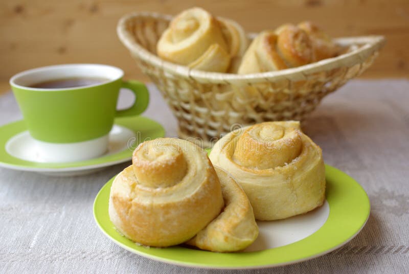Tea party and buns stock photo. Image of crispy, crust - 25779398