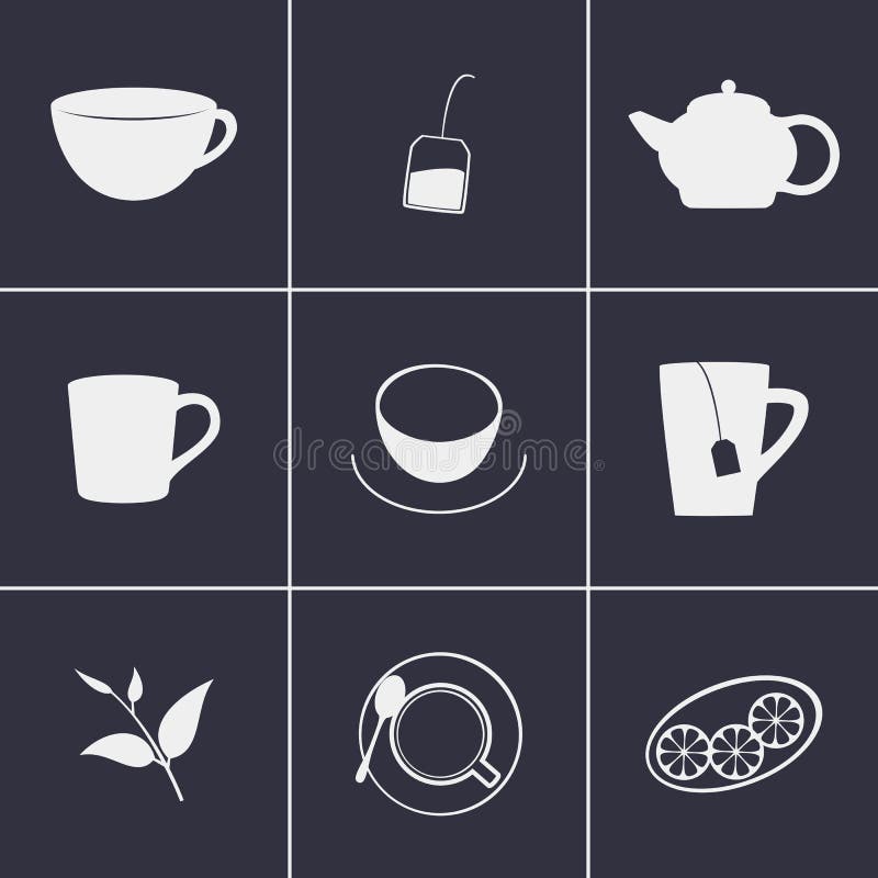 Tea party icons stock vector. Illustration of sugar, teapot - 50202998