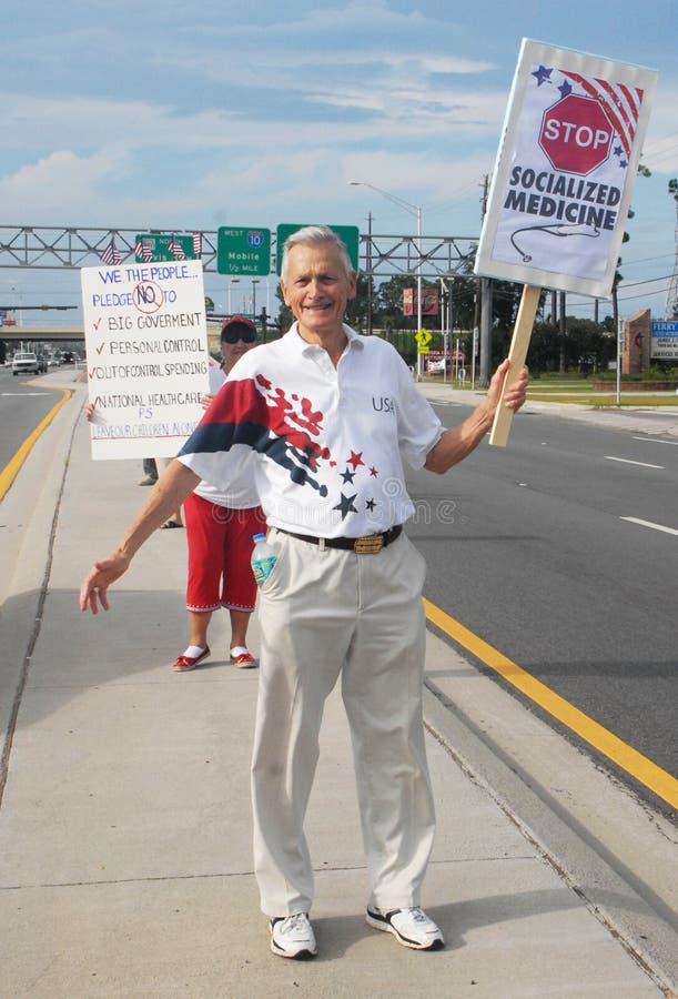 Tea Party Protesters editorial image. Image of medicine - 10857755
