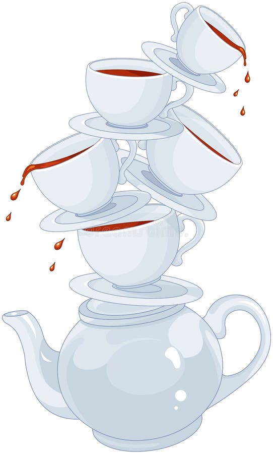 Tea cups pyramid stock vector. Illustration of bright - 30971226