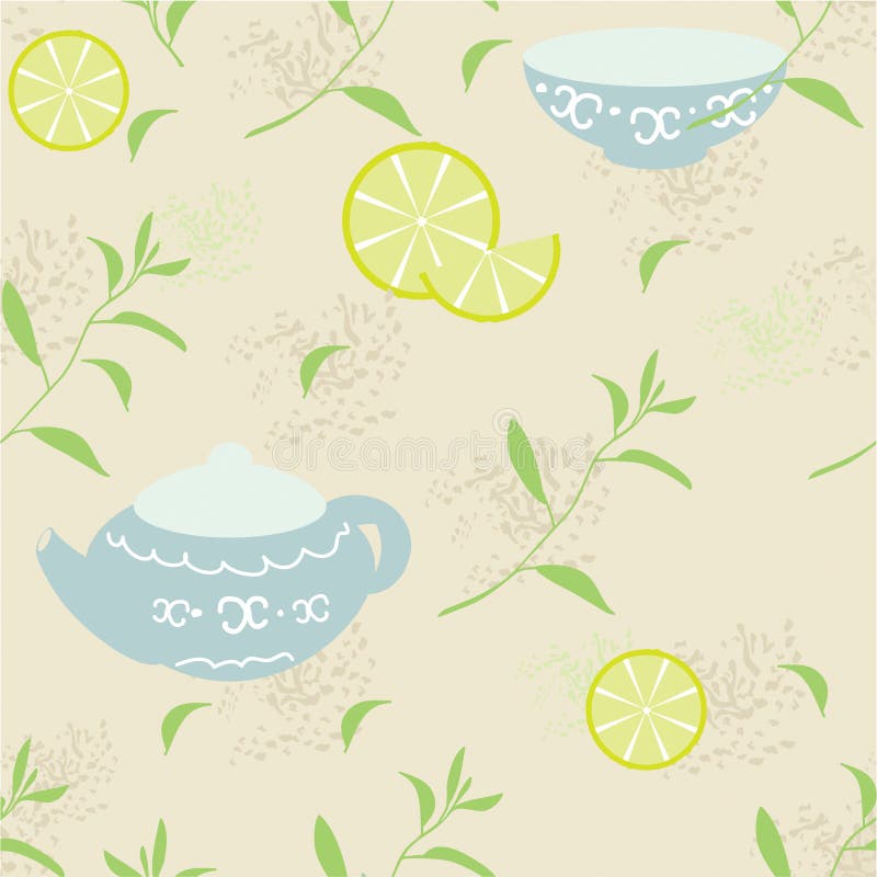 Tea pattern stock vector. Illustration of fruit, leaf - 50201820
