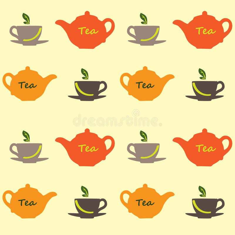 Tea pattern stock vector. Illustration of pattern, teatime - 65038280