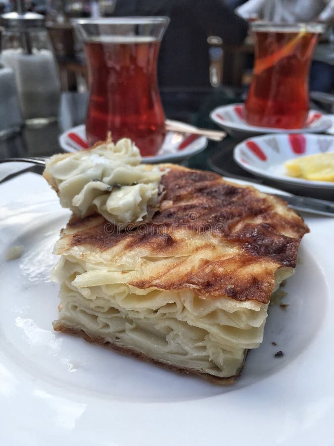 Tea and Patty for a Traditional Turkish Breakfast Stock Image - Image ...