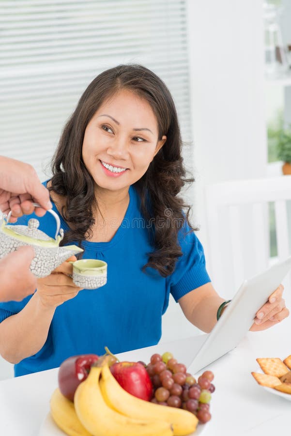 Tea, please! stock image. Image of drinking, communication - 31237547
