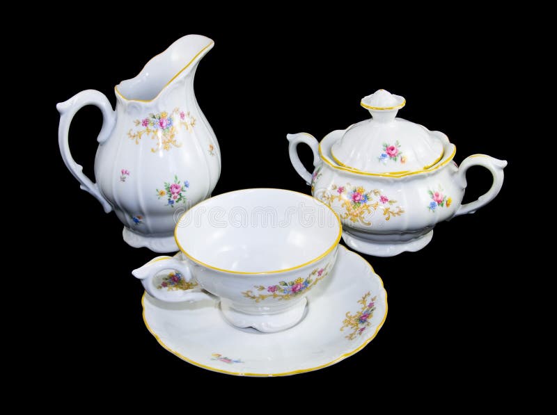 Beautiful Fine-China Tea Set Stock Photo - Image of china, flower: 17043186
