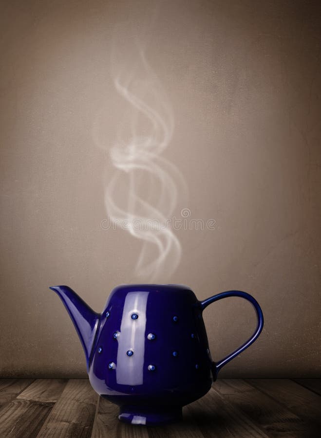 Tea Pot with Abstract White Steam Stock Image - Image of espresso ...