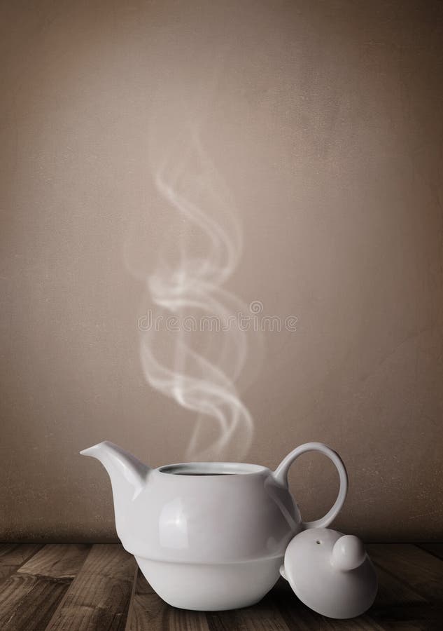 Tea Pot with Abstract White Steam Stock Photo - Image of caffeine ...