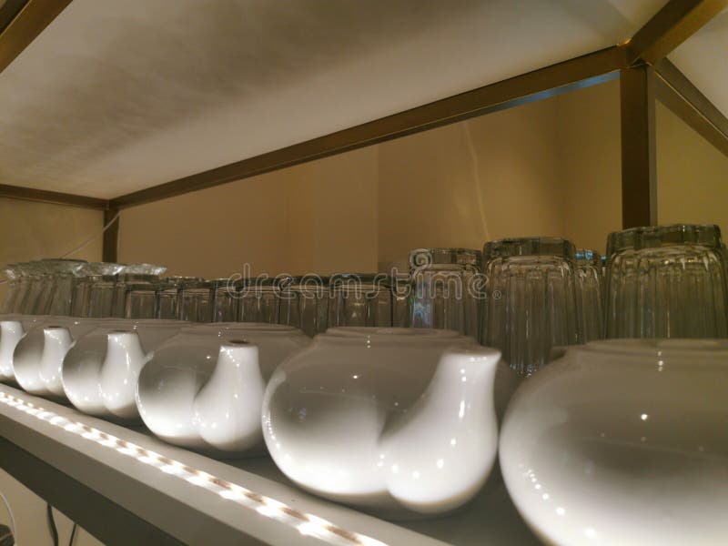 Tea Pot Arrangement in Dim Sum Restaurant Stock Image - Image of sink ...