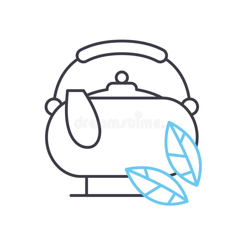 Tea Pot Line Icon, Outline Symbol, Vector Illustration, Concept Sign ...