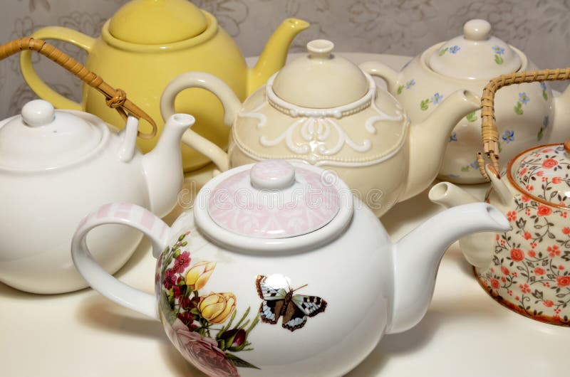 Tea pots stock image. Image of english, kitchen, dishes - 49990327