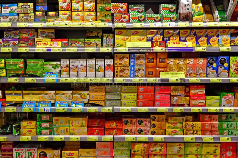 Tea Products at Supermarket Editorial Stock Image - Image of lifestyle ...