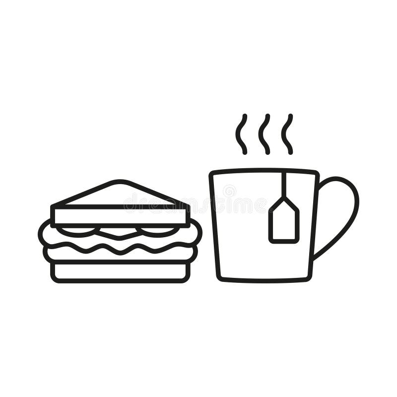 Tea and Sandwich Set Food Icon Vector Basic Design Stock Vector ...