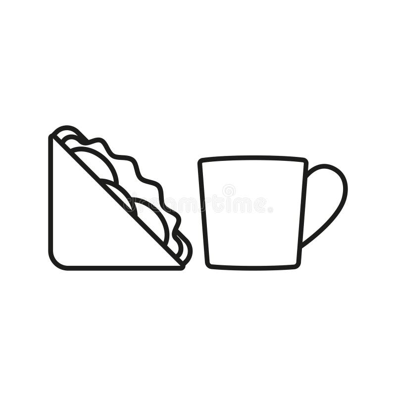 Tea and Sandwich Set Food Icon Vector Basic Design Stock Vector ...