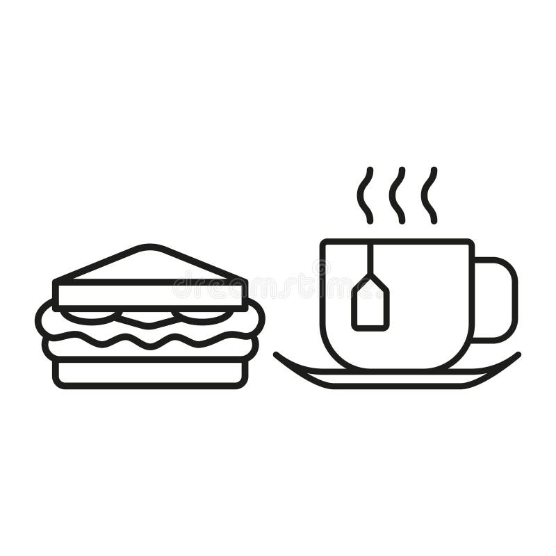 Tea and Sandwich Set Food Icon Vector Basic Design Stock Vector ...