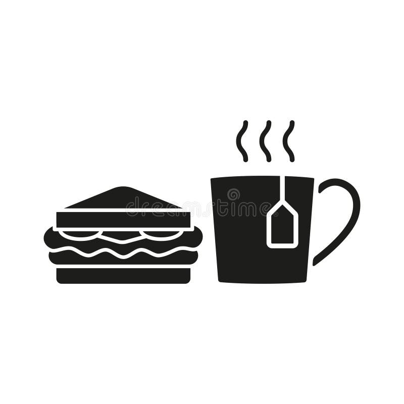 Tea and Sandwich Set Food Icon Vector Basic Design Stock Vector ...