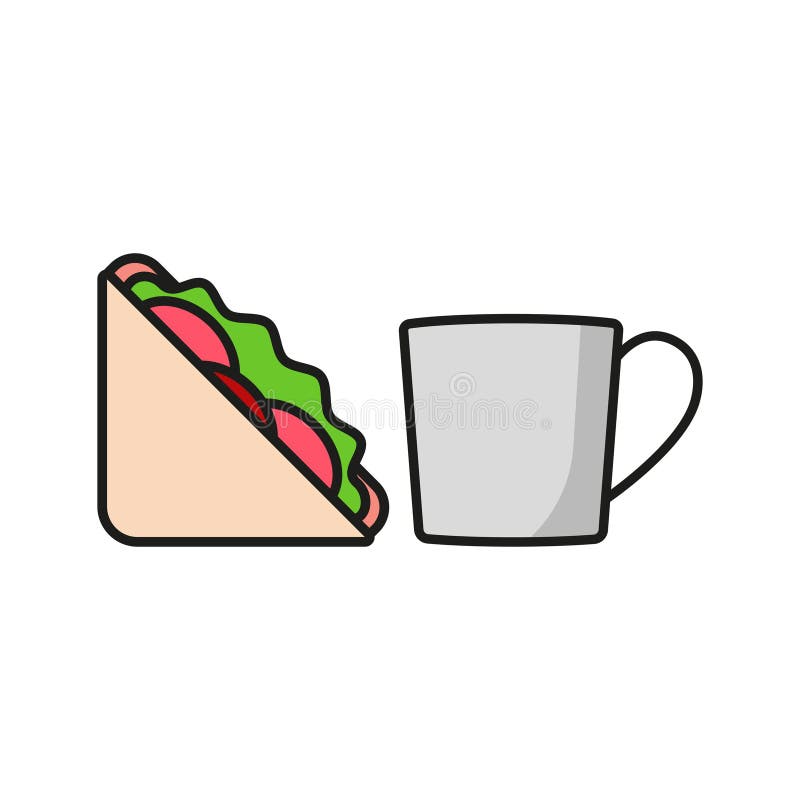 Tea and Sandwich Set Food Icon Vector Basic Design Stock Illustration ...