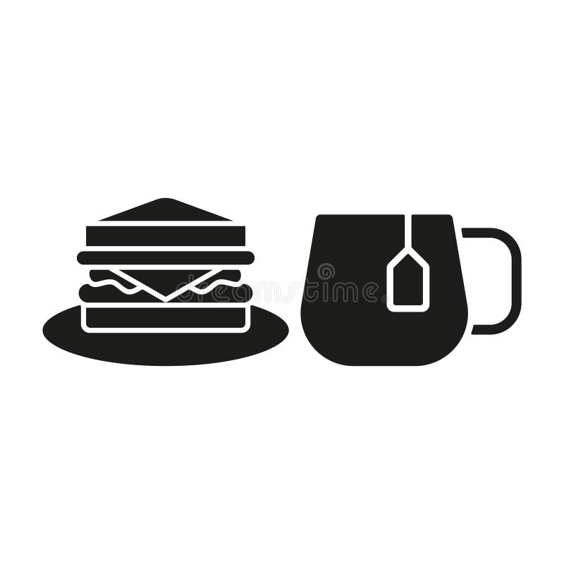 Tea and Sandwich Set Food Icon Vector Basic Design Stock Illustration ...