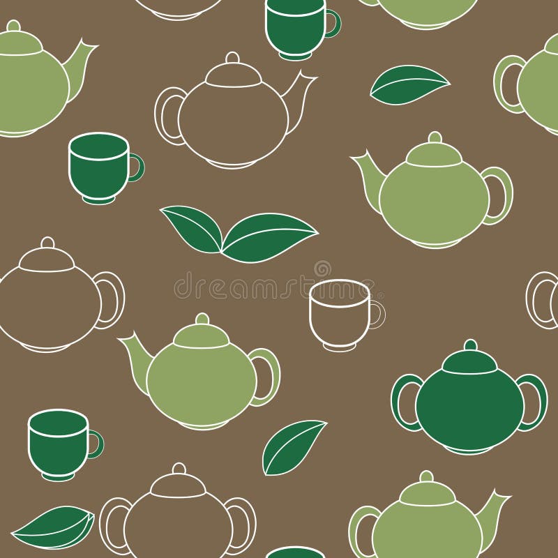 Tea Seamless Pattern Background Vector Illustration Stock Vector ...