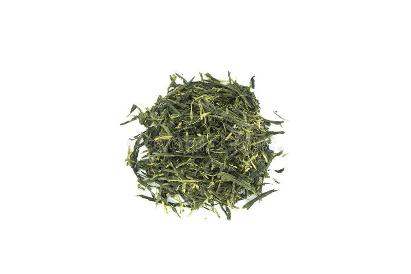 Tea (Sencha) Isolated on White Background. Stock Photo - Image of macro ...