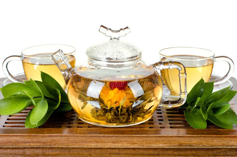 Tea service stock image. Image of leaf, ware, teapot - 25095067