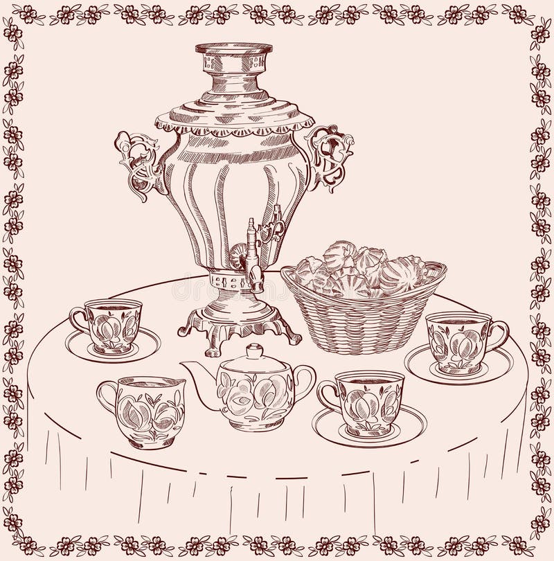 Tea service stock vector. Illustration of dessert, isolated - 38129465