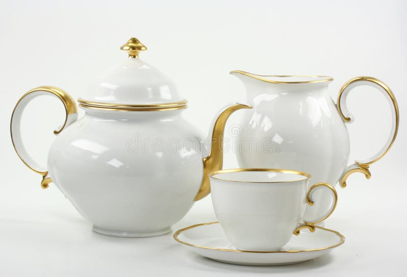 Tea service stock image. Image of white, service, porcelain - 5877637