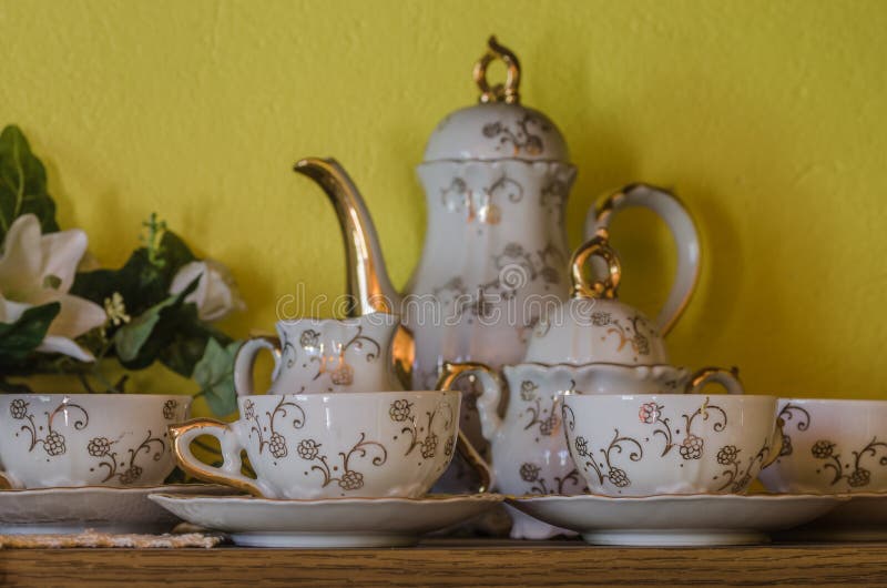 Tea Service in an Abandoned House Stock Image - Image of discovery ...