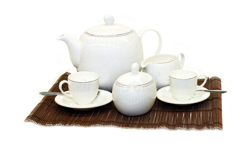 Tea set stock image. Image of beverage, white, kitchenware - 6701575