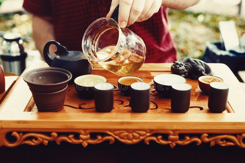 Tea Set for Tea Ceremony. Tea Ritual. Stock Photo - Image of outdoor ...