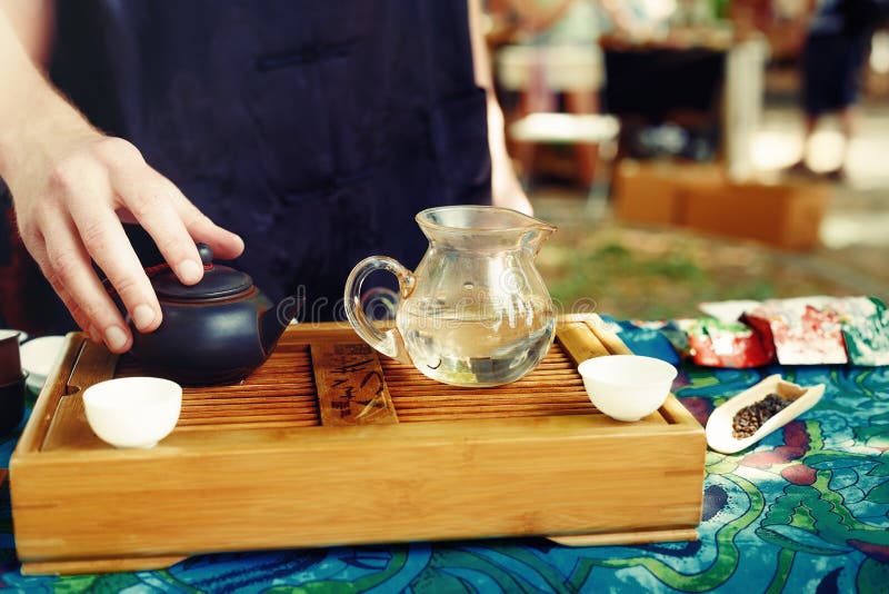 Tea Set for Tea Ceremony. Tea Ritual. Stock Photo - Image of outdoors ...