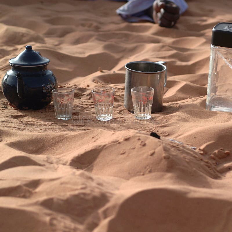 Tea set in the desert stock photo. Image of sahara, teapot - 109496454
