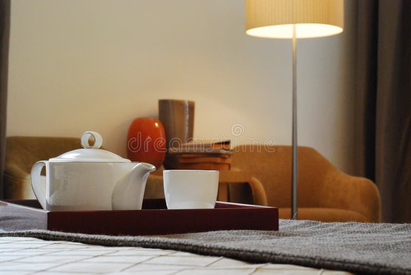 Tea Set in Room 5 stock image. Image of texture, yellow - 5107183