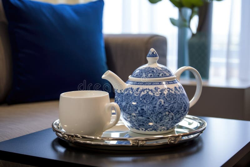A Tea Set on the Table in the Waiting Area Stock Image - Image of ...