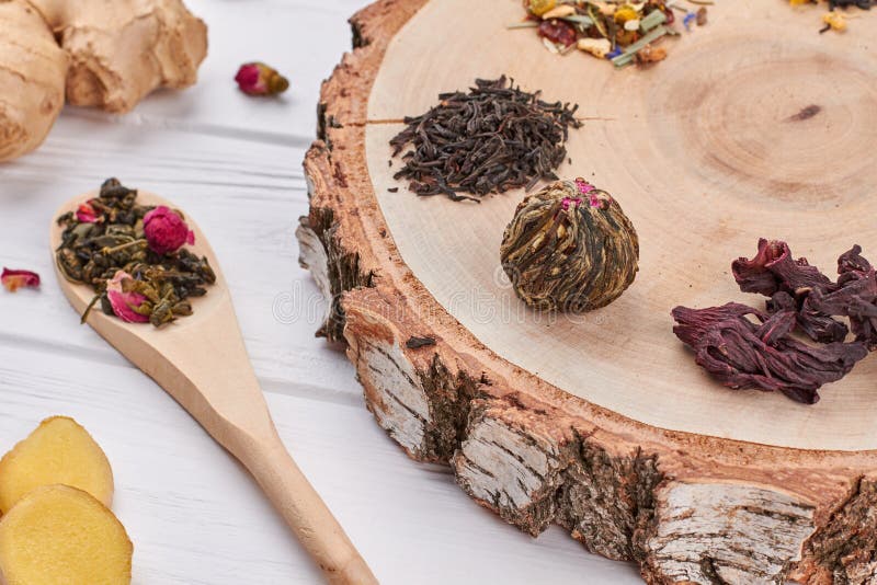 Tea setting close up. stock photo. Image of fresh, leaf - 146760362