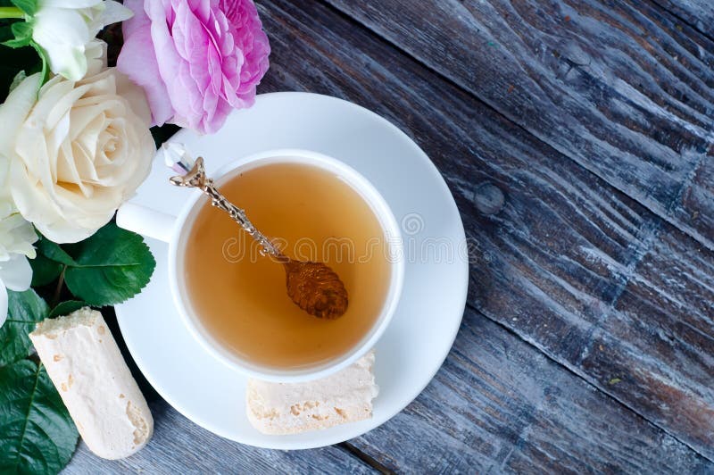 Tea in the Shabby Chic Style Stock Image - Image of cake, flower: 71989631