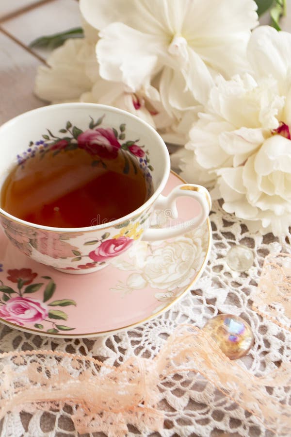Tea in the Shabby Chic Style, Vintage Style Life Stock Photo - Image of ...
